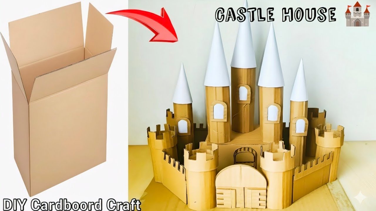 DIY Cardboard Castle House | Easy Craft Ideas | Cardboard Craft | Easy ...