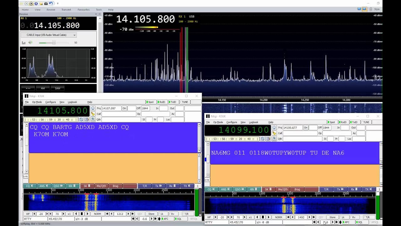 Two RTTY channels with SDRplay - YouTube