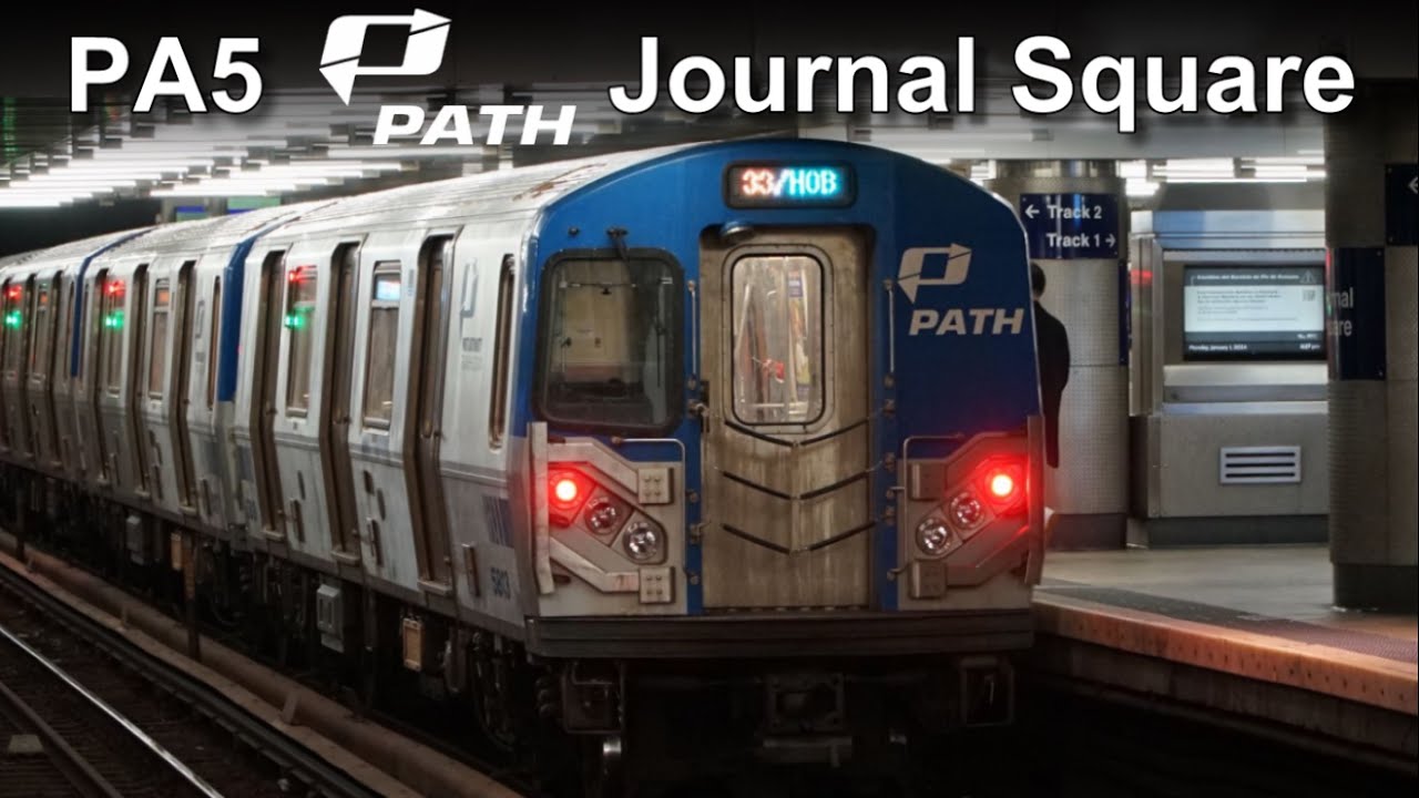 NYC PA5 PATH Trains Journal Square Action - YouTube