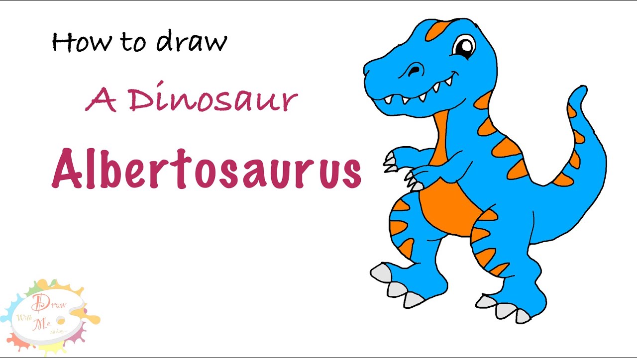 How to draw a Dinosaur Albertosaurus / Draw with me a Dinosaur/ Drawing ...