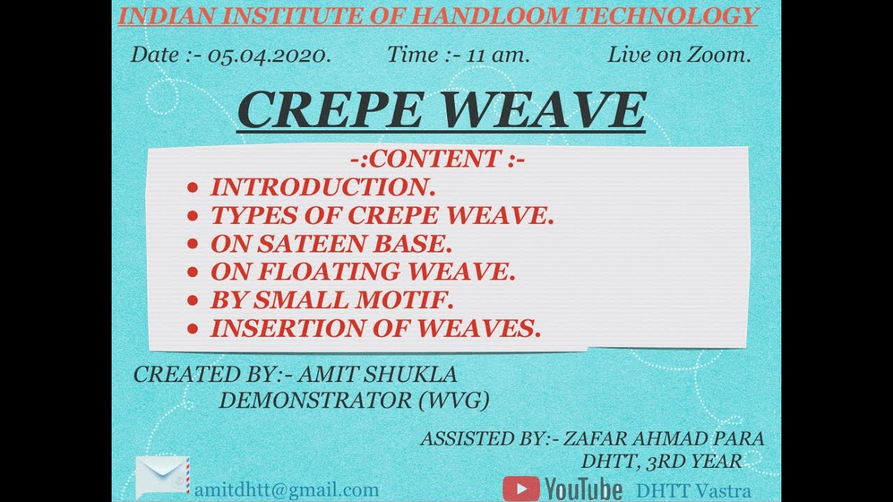 Crepe Weave | Crepe Design | Textiles Weaves - YouTube