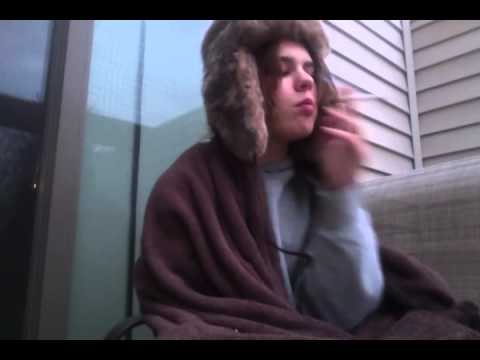 Pretty Brunette Smoking