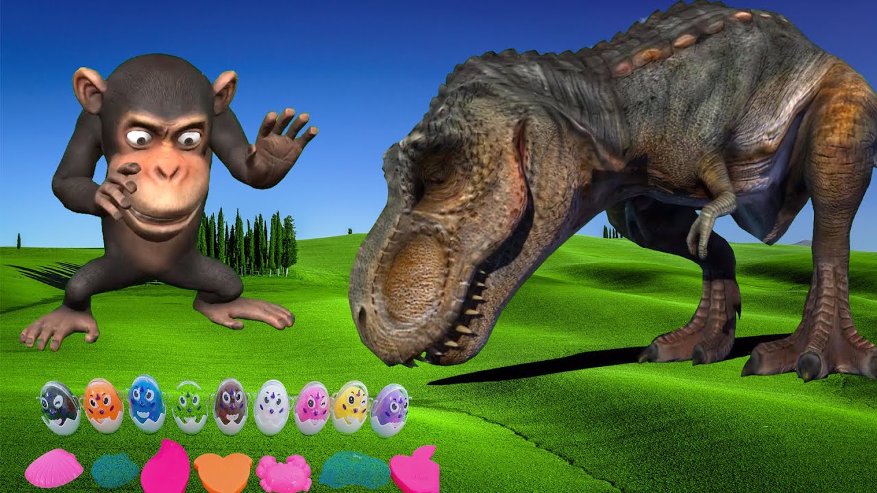 Find hidden clay in the toy - dinosaur - monkey - rabbit - tiger model ...
