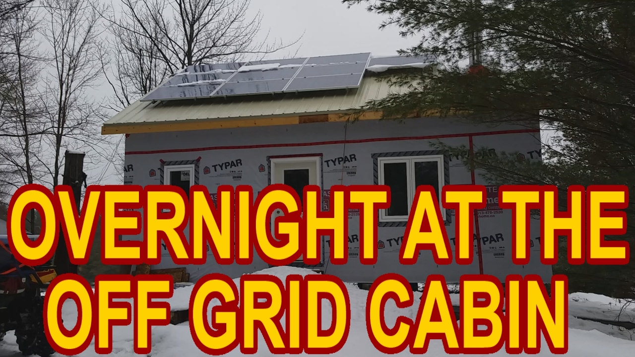 A cold winter overnight at the Off Grid Cabin - YouTube
