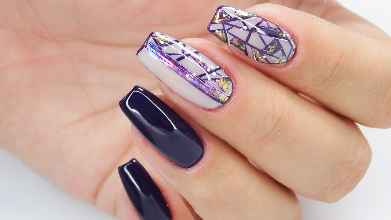Cosmic geometric nails art tutorial / Allepaznokcie / Colours by Molly ...