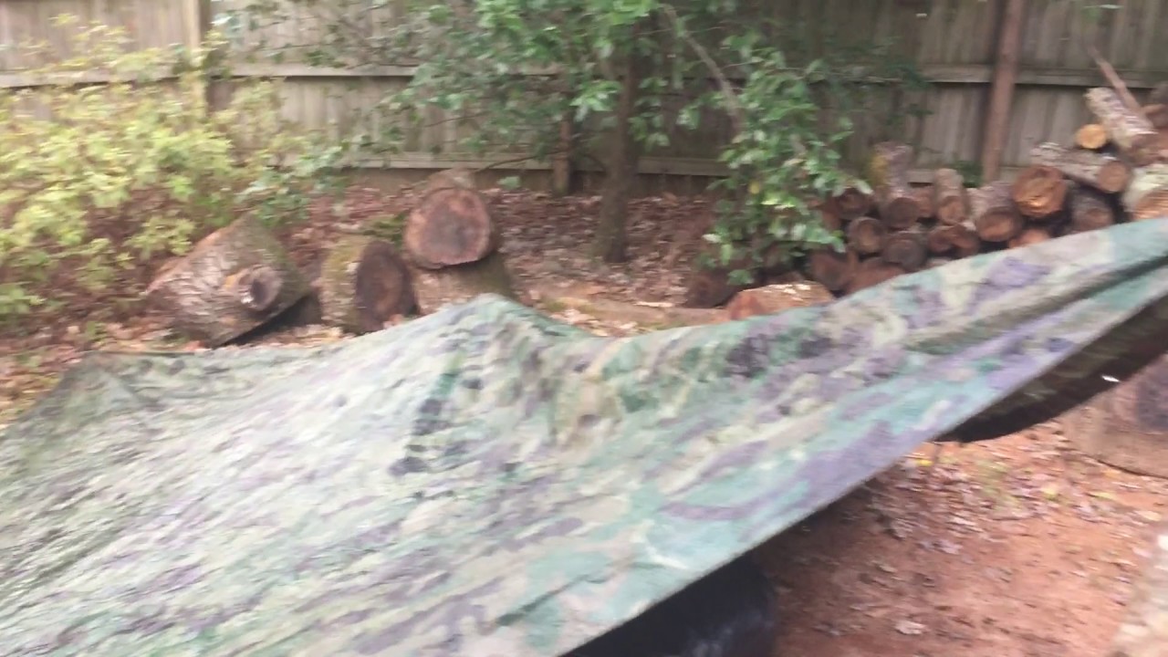 Quick Rectangle Tarp Setup - YouTube