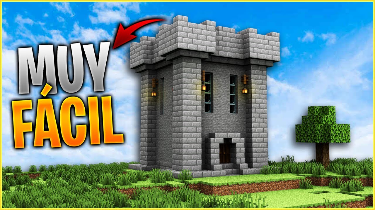 Cómo hacer un CASTILLO FÁCIL en Minecraft Survival 🏰 Tutorial paso a ...