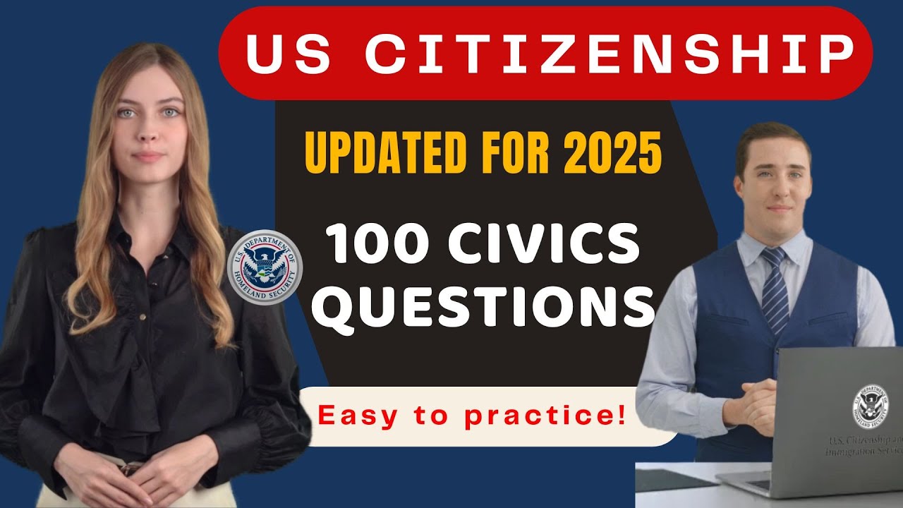New U.S. Citizenship Test 2025, Master USCIS 100 Test Questions and ...
