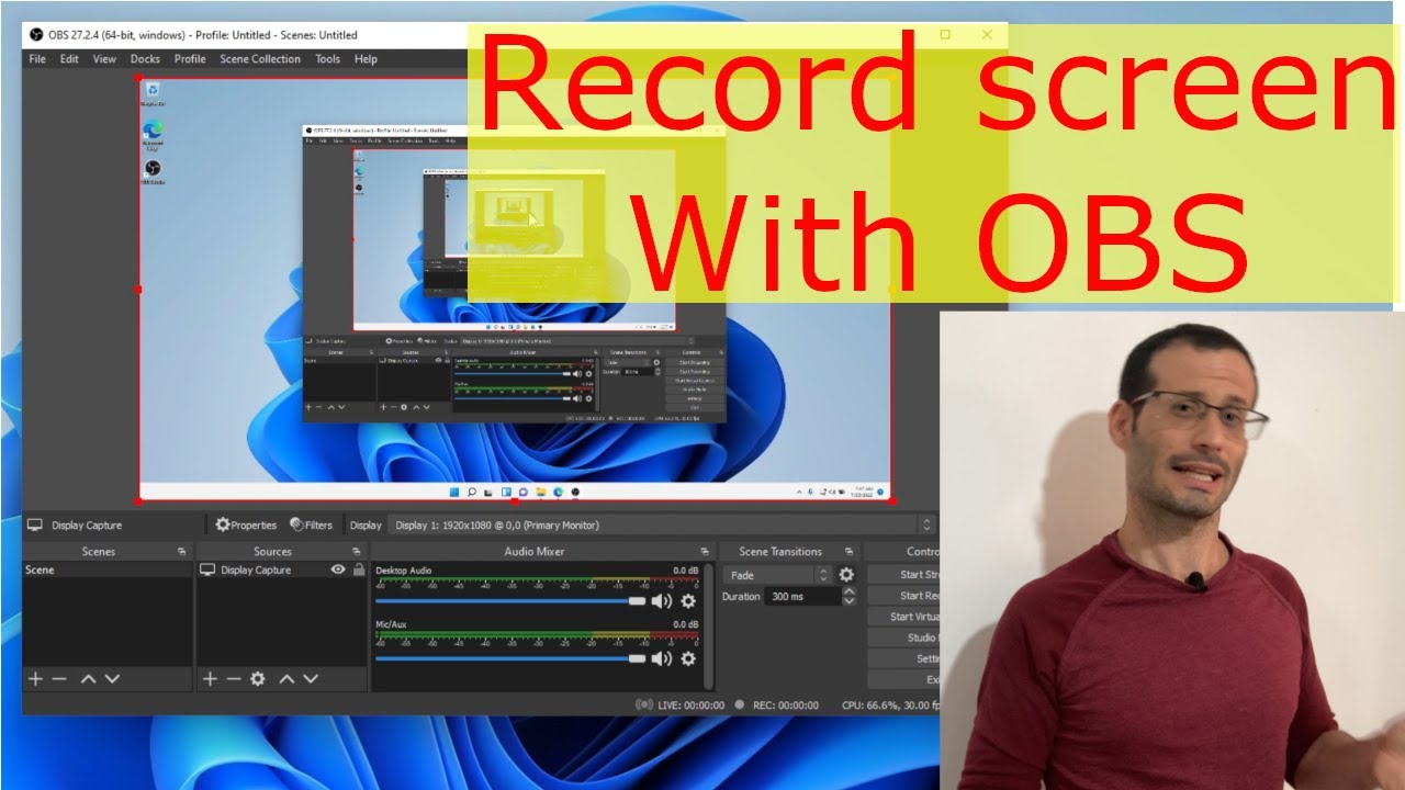 How to record your screen with OBS-studio - YouTube