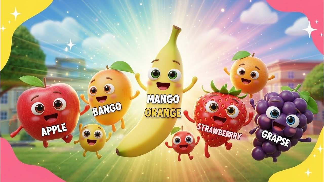 Happy Fruits School Song | Nursery Rhymes Kids Poem | Kids Learning ...