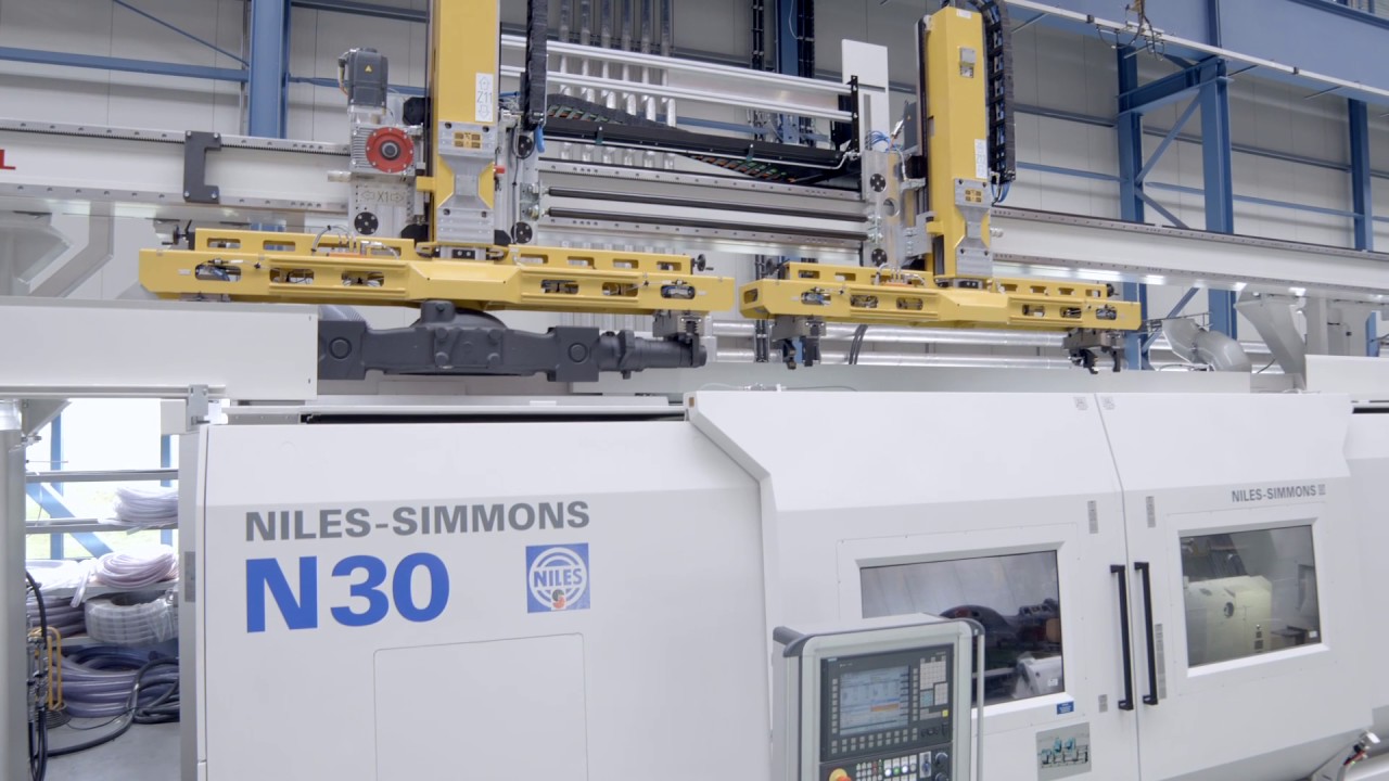 NILES SIMMONS N30 LT - Rear Axle Machining - YouTube
