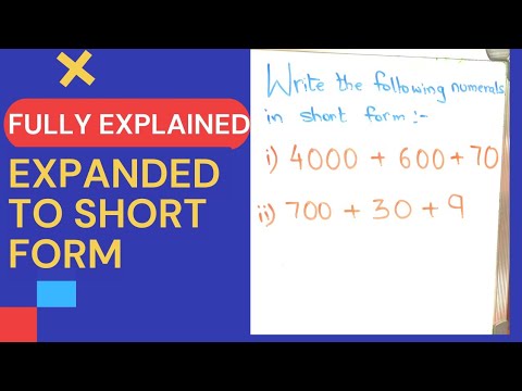 Write the numerals in short form | EXPANDED to short / standard form ...