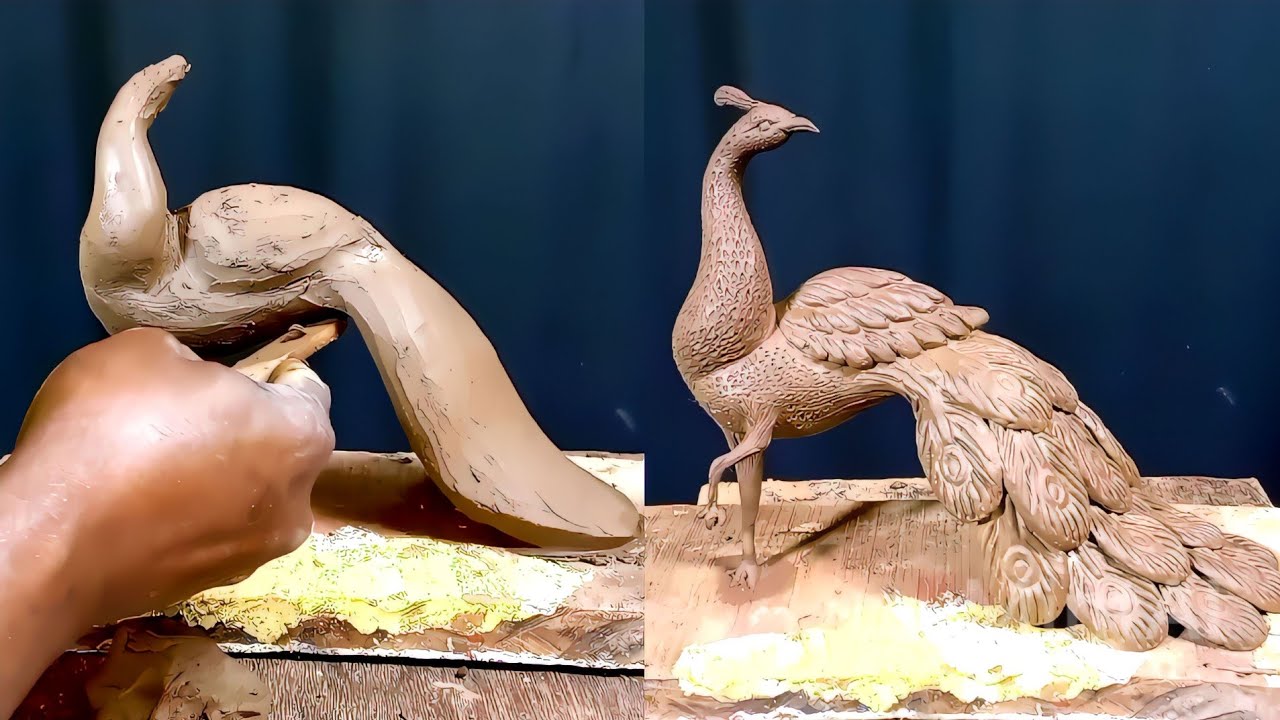 How to make Peacock with clay !! Clay Peacock !! Mitti se mor kaise ...