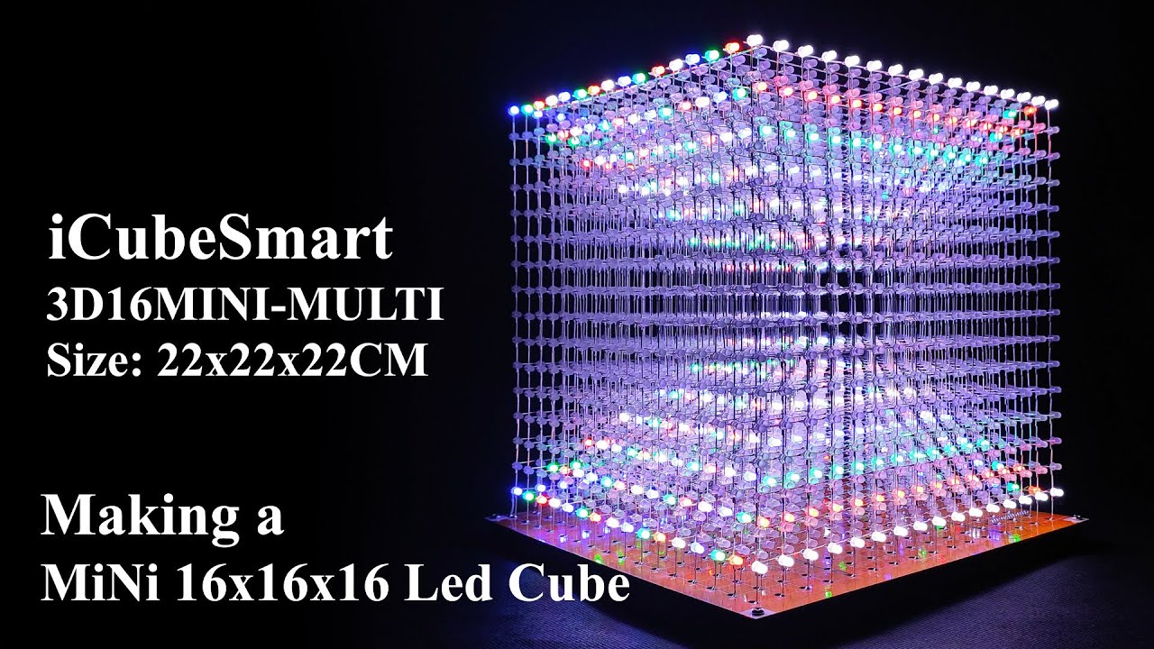 iCubeSmart 16x16x16 Led Cube 3D16MINI Installation Process Video - YouTube