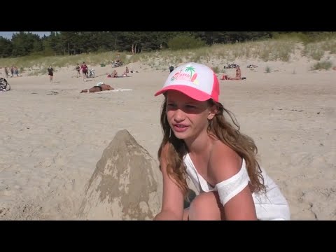 School girl in bikini Gets into a strangers 4x4 on the beach  PART 1