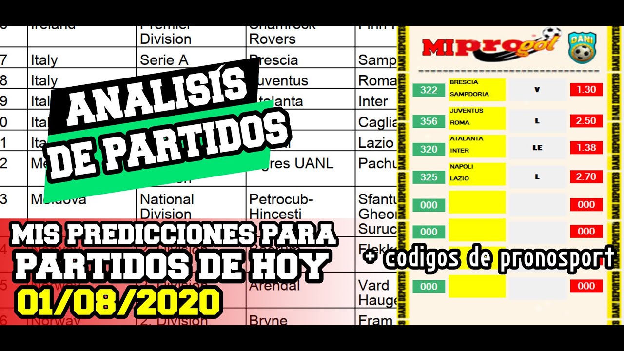Los Mejores Picks para Partidos de Fútbol de Hoy 01/08/2020 - YouTube