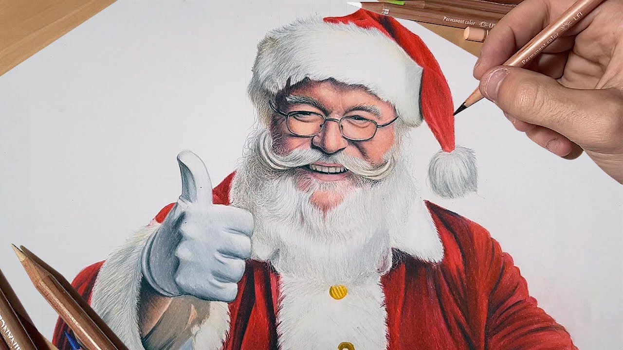 Color Drawing SANTA CLAUS - Colored Pencil Drawing Timelapse | Watch Us ...