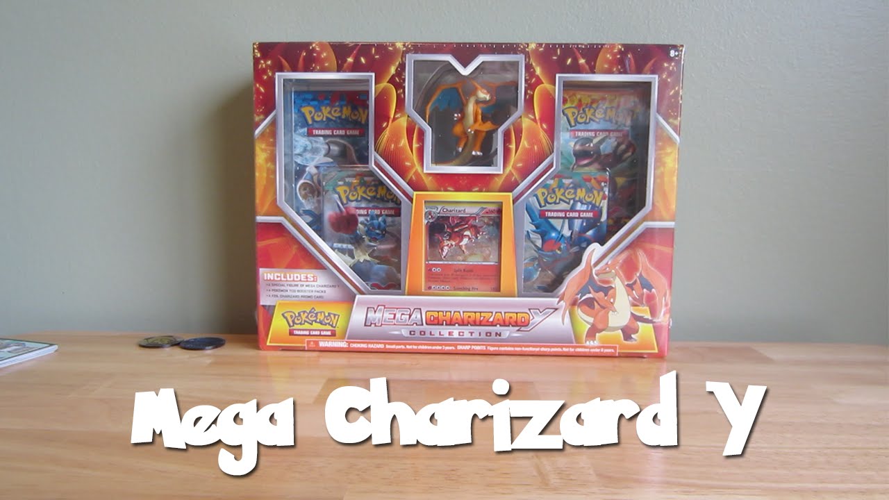 Opening a Pokemon Mega Charizard Y Collection Box - YouTube