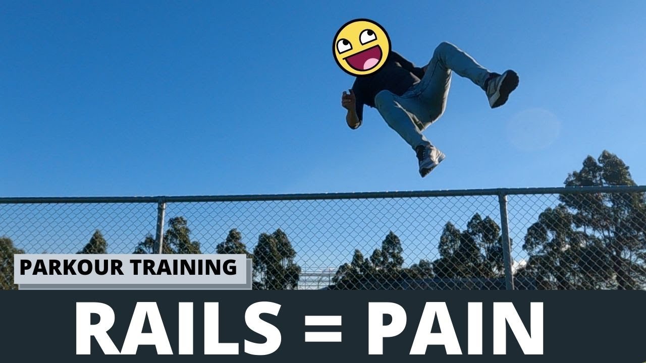 Landing On Rails 😰 I'm Basically A Beginner At Parkour! - YouTube