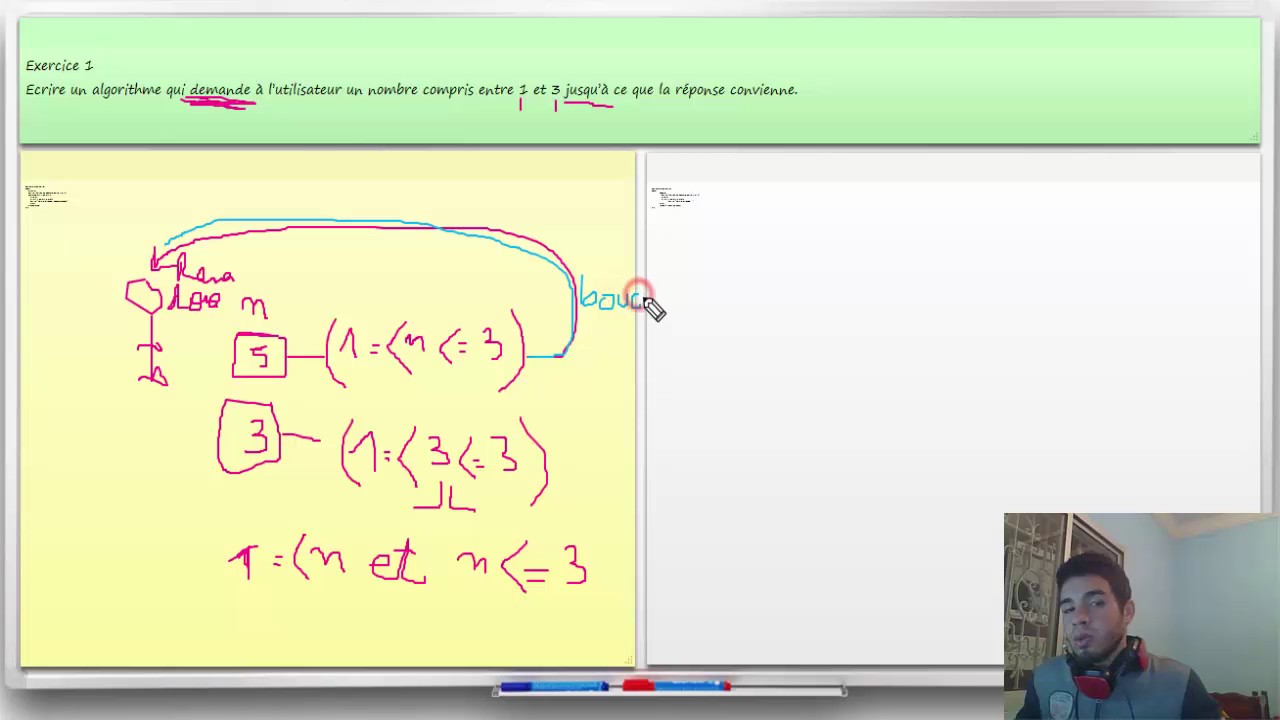 8#Algorithme (Exercice boucle repititive Repeter Jusqu'à)Darija - YouTube