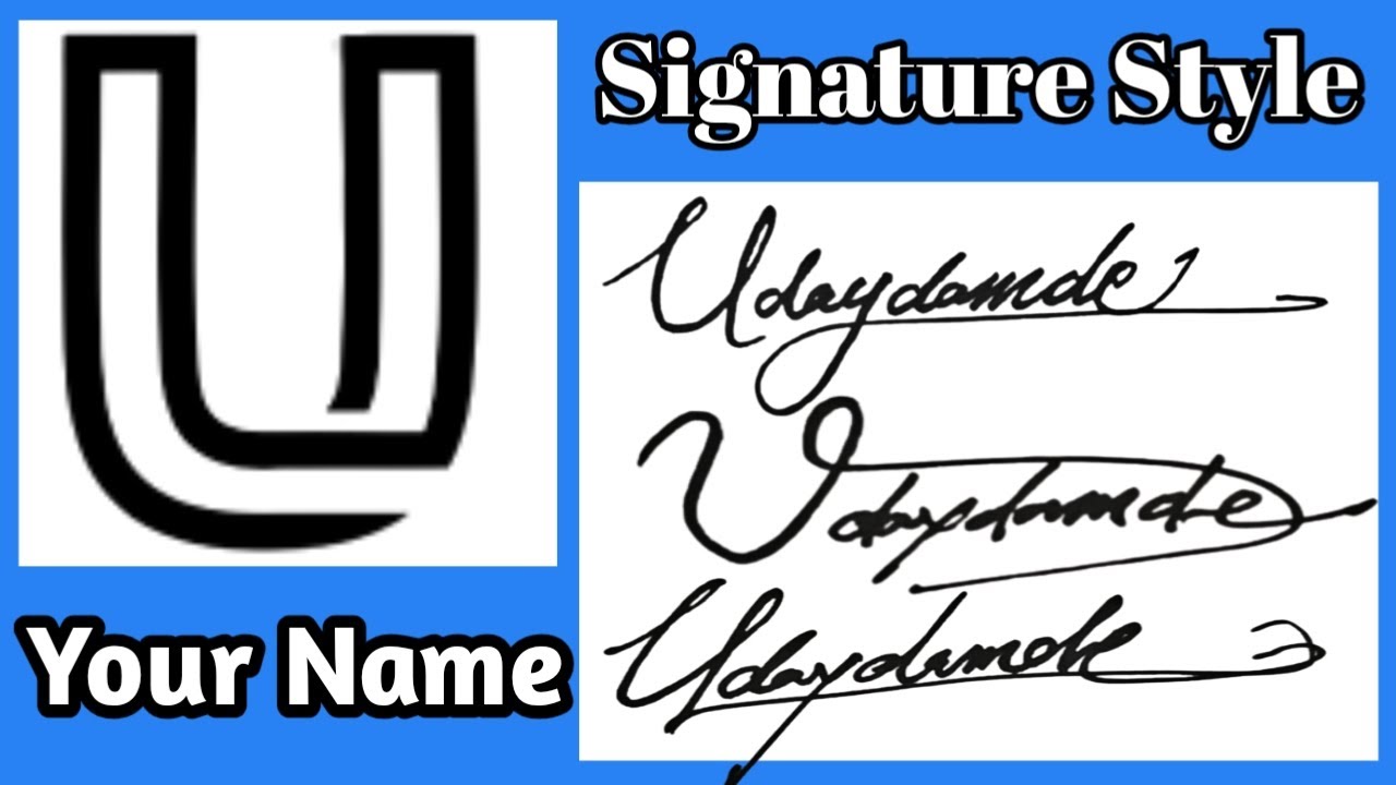 ️ Sample Signature For U | How to Draw Signature With U | U Customer ...