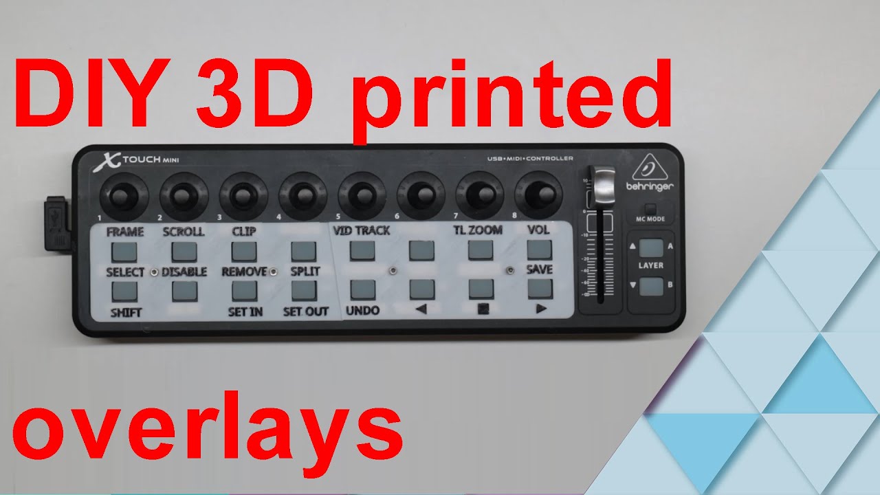 3D printer project: Behringer X-touch Mini overlays (DIY) - YouTube