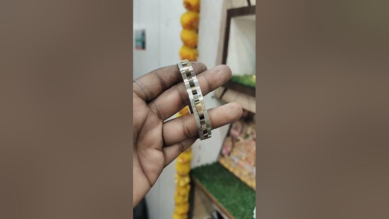 Silver kada with copper polish line inside the bangle #silverbangles #goldsmithtools #silver ...