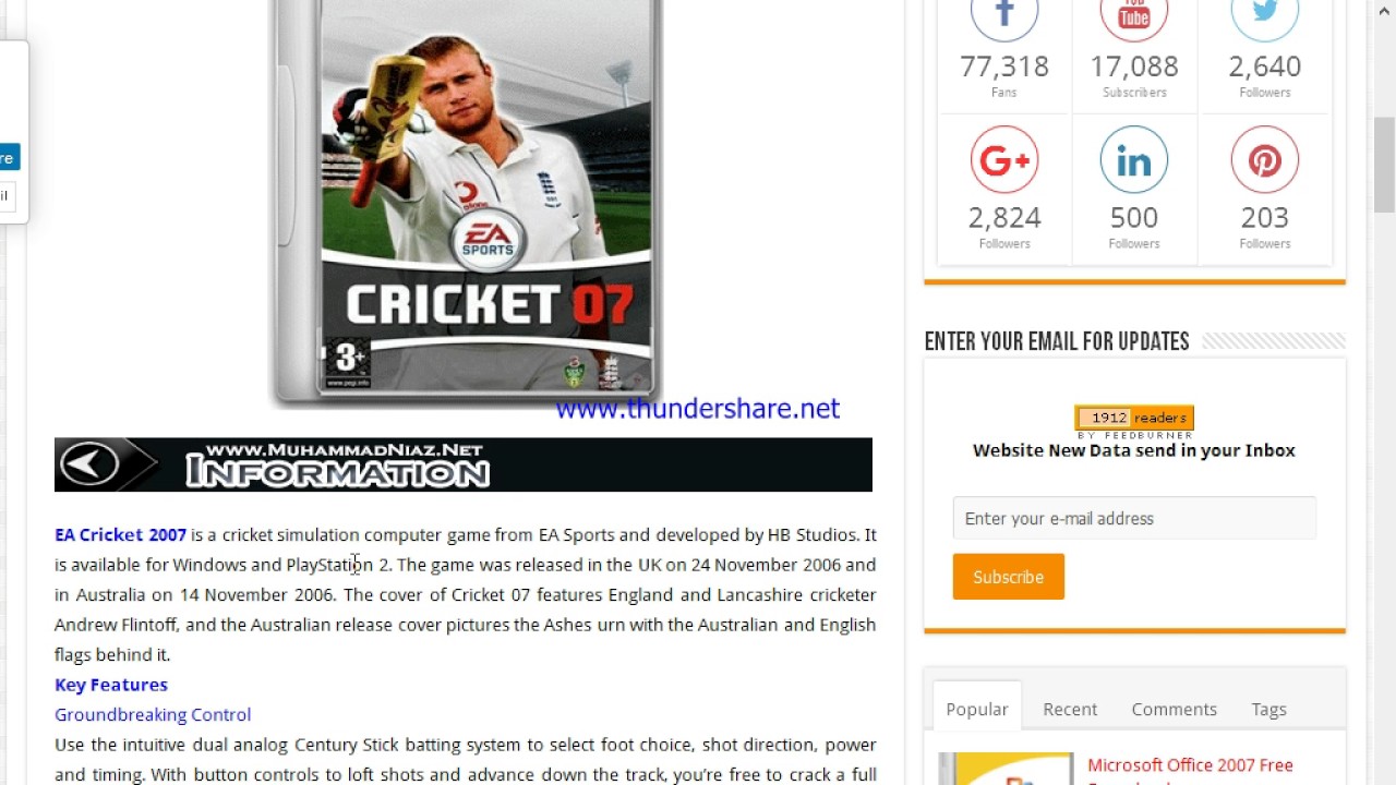 HOW TO DOWNLOAD CRICKET 7 IN PC - YouTube