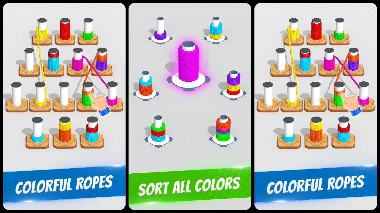Rope Color Sorting Game Gameplay Video for Android - YouTube