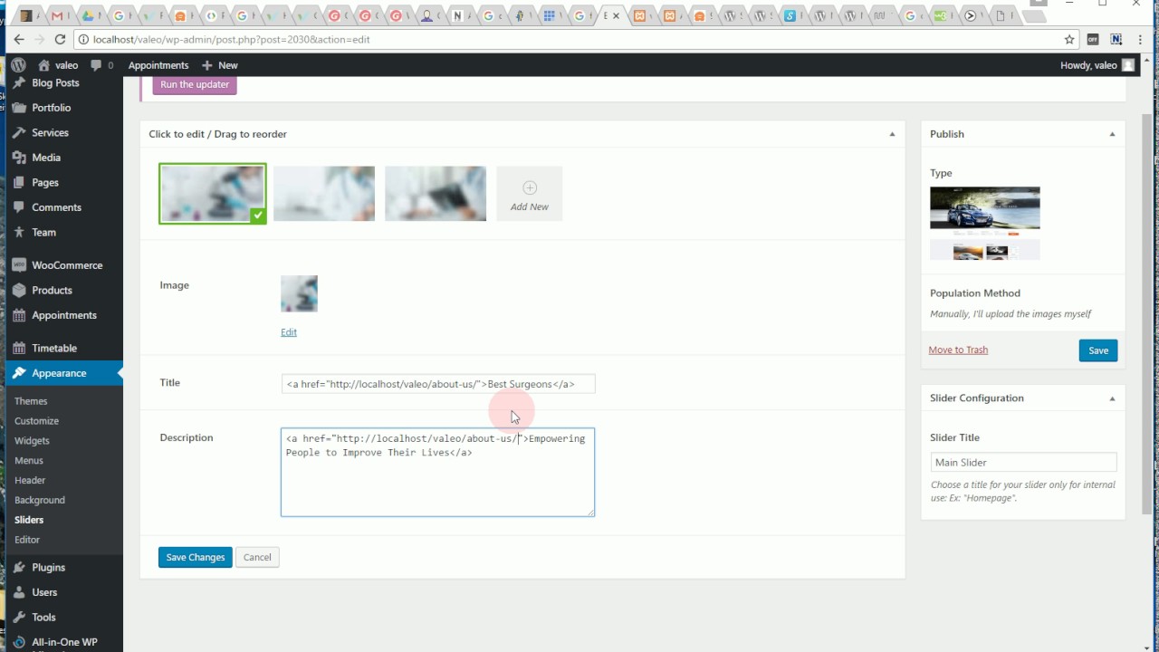 How to add links for slides in Valeo Theme - YouTube