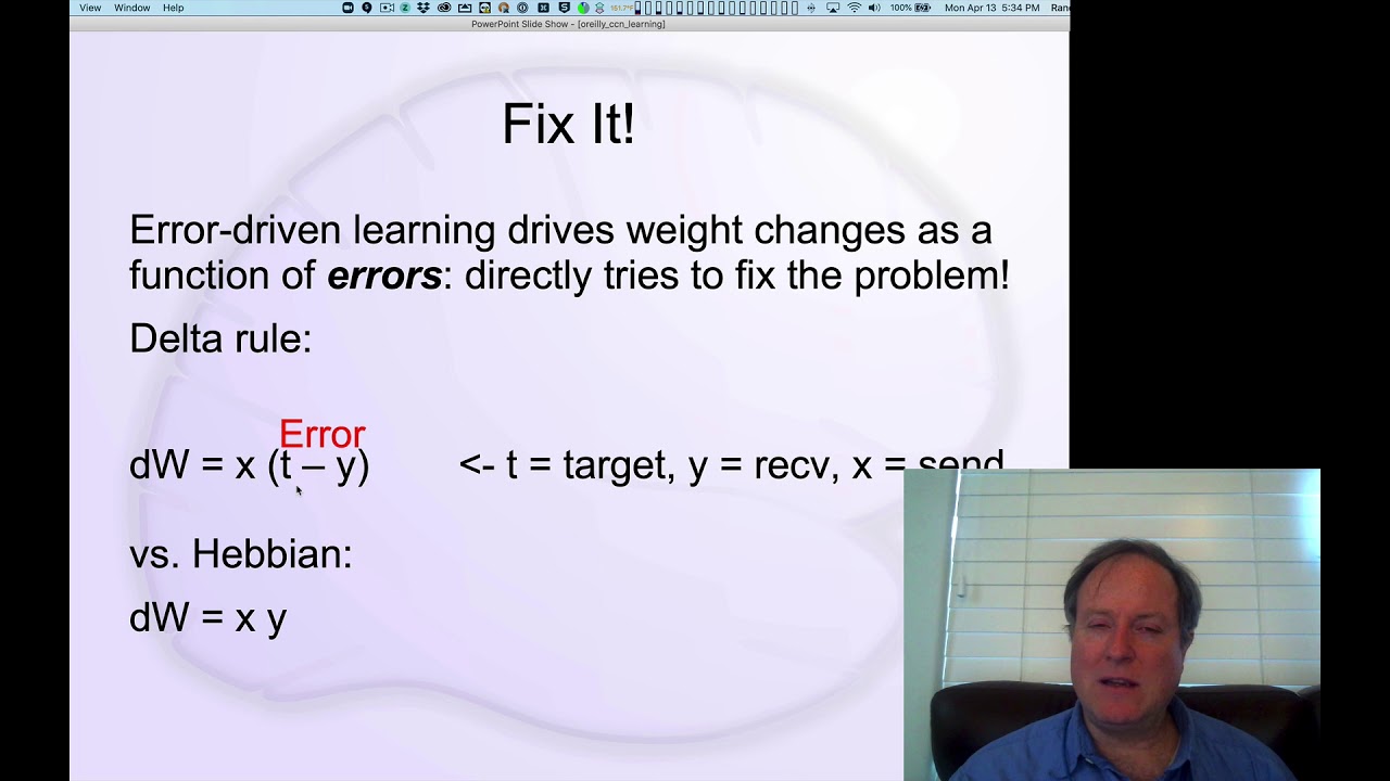 CCN Course 2020, Learning 6: Error-driven Learning - YouTube