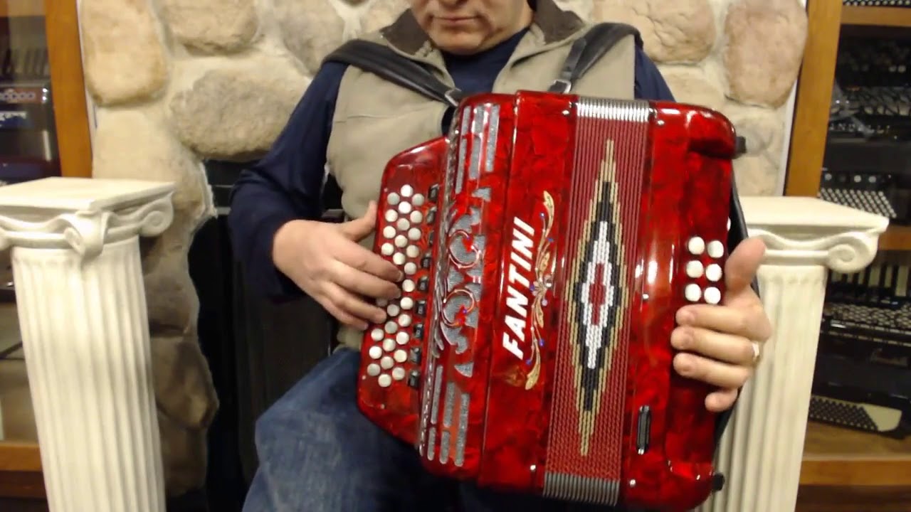 1924 Red Fantini Diatonic 3 Row Button Accordion GCF LMMM 12 $1495 ...