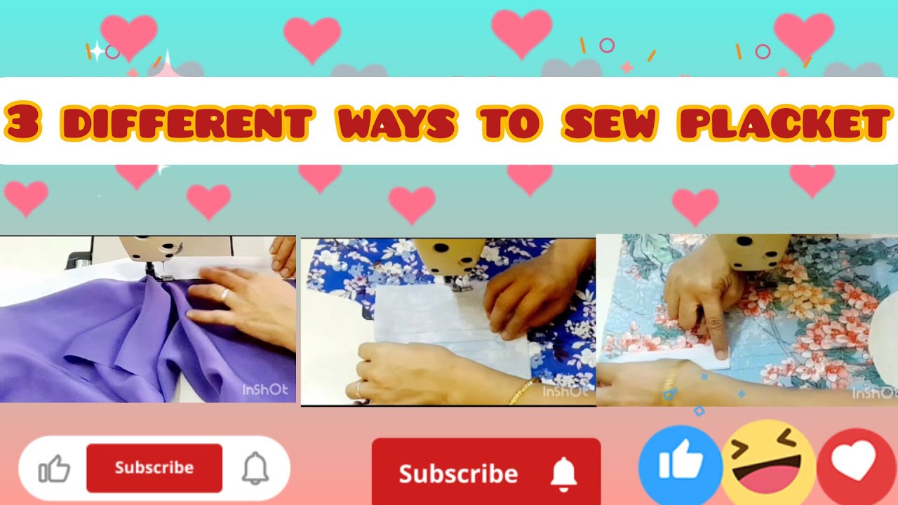 3 DIFFEENT WAYS TO SEW PLACKET/TUTORIAL/ TATLONG MAGKAIBANG PARAAN SA ...