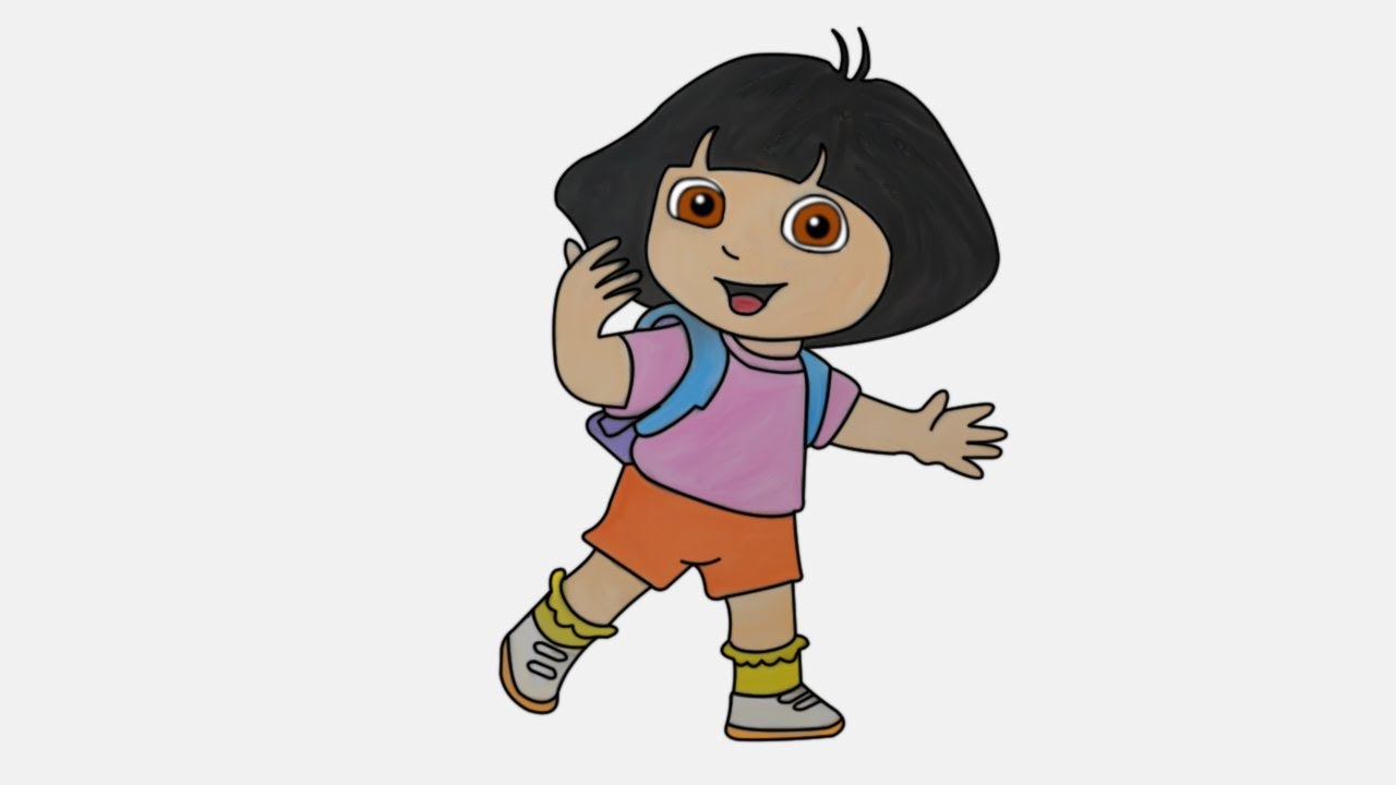 how to draw dora the explorer | step by step drawing dora the explorer ...