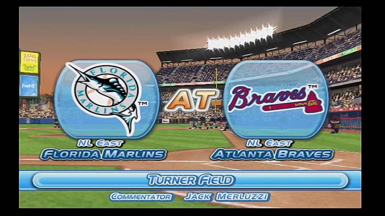 MLB Power Pros 2008 (Wii) (Florida Marlins Season) Game #57: FLA @ ATL ...