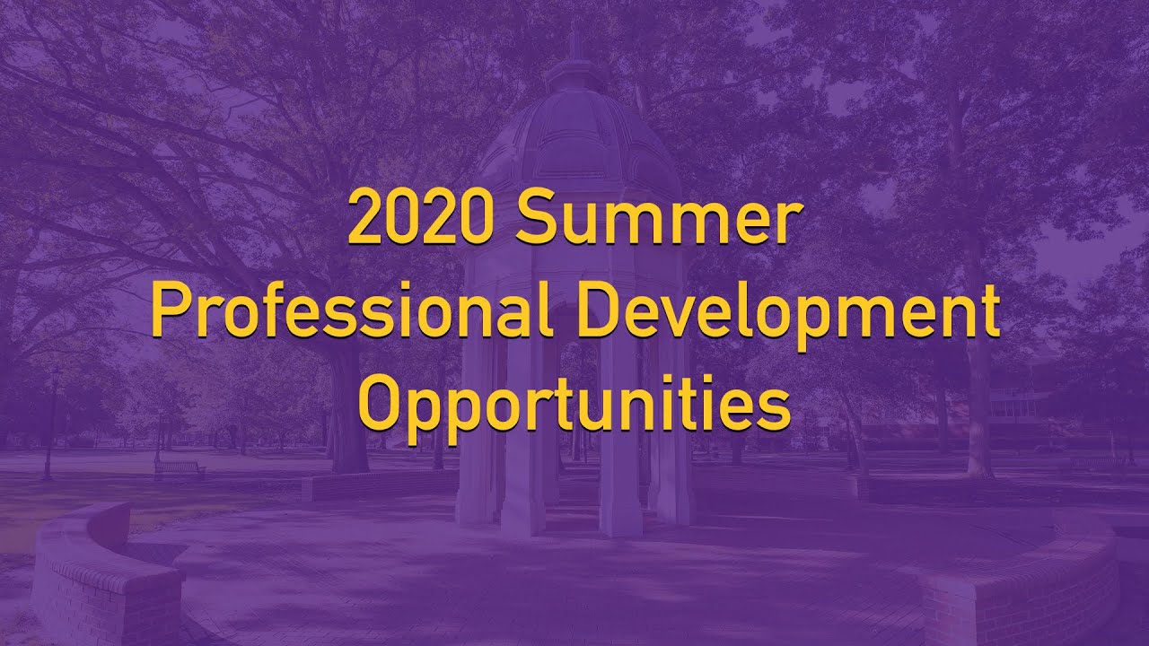 Summer 2020 Professional Development Opportunities - YouTube