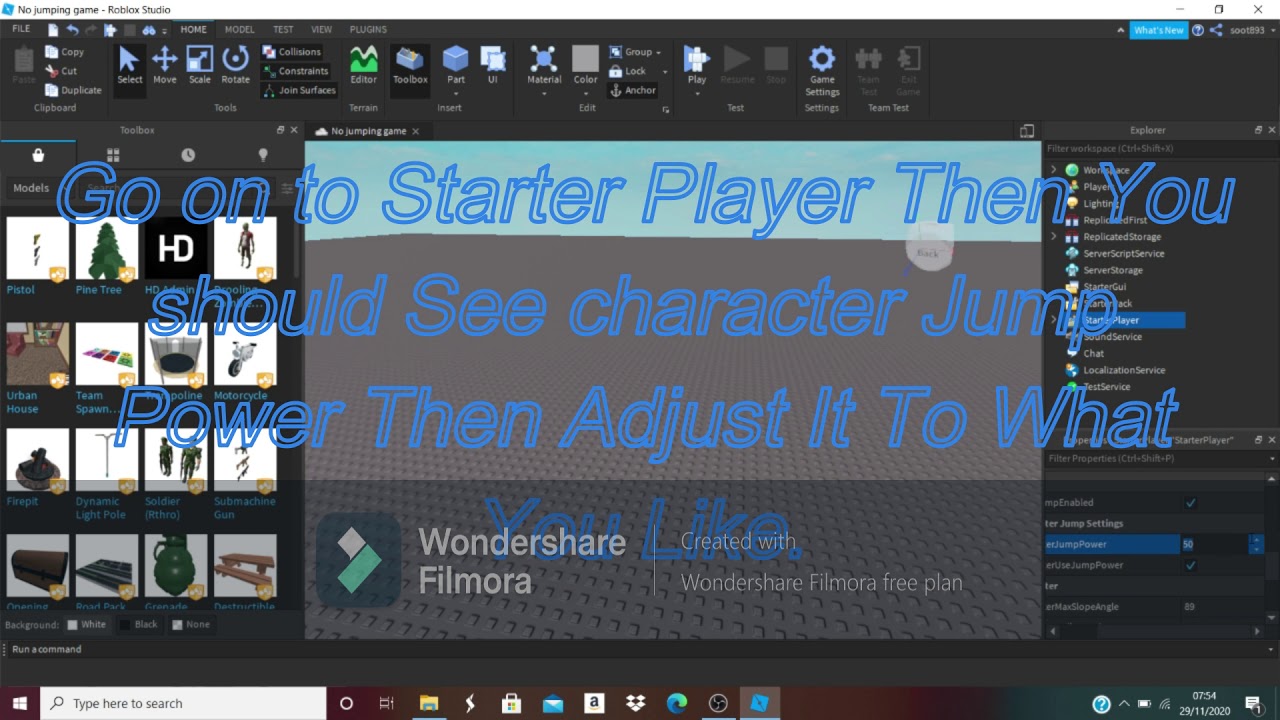 How to Disable Jump In your Roblox Game. - YouTube