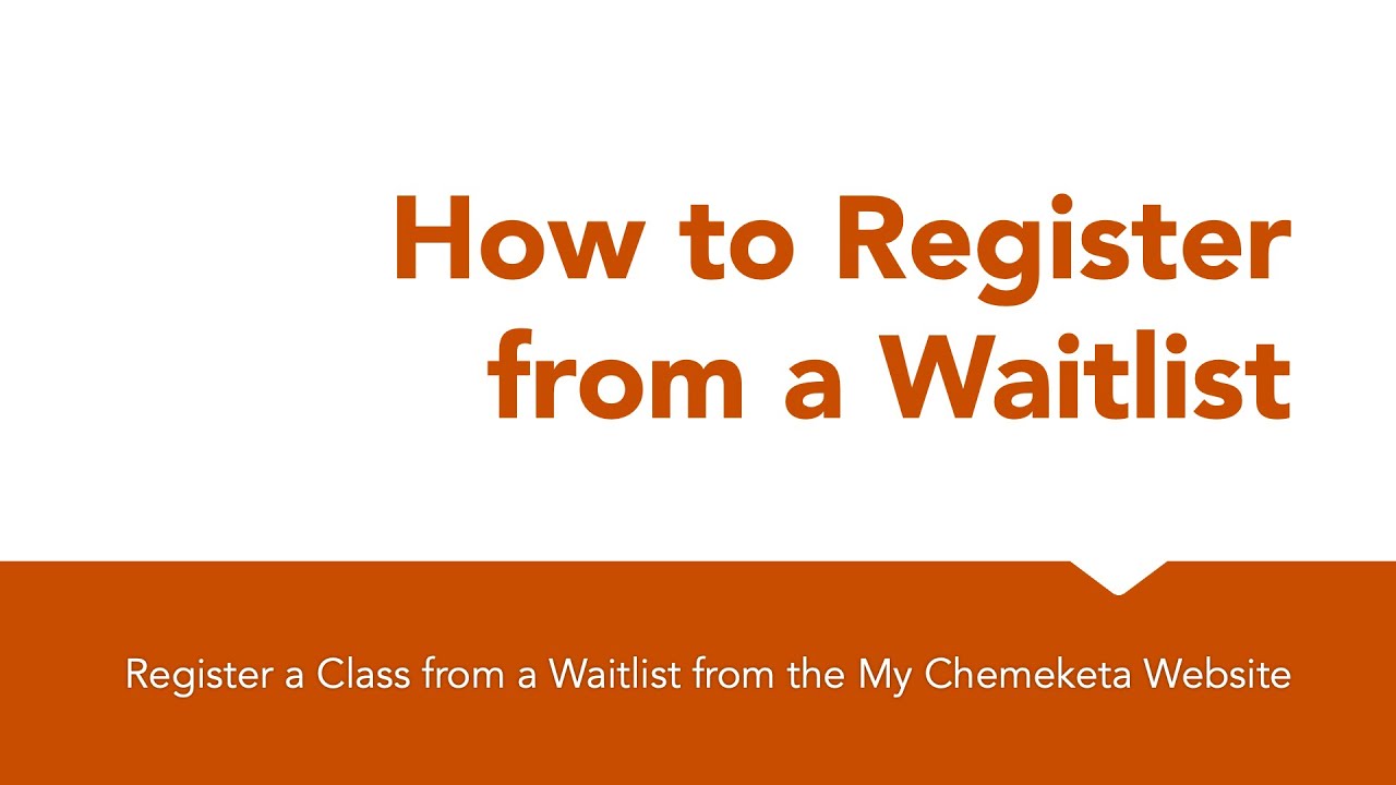 How to Register from a Waitlist - Chemeketa Community College - YouTube