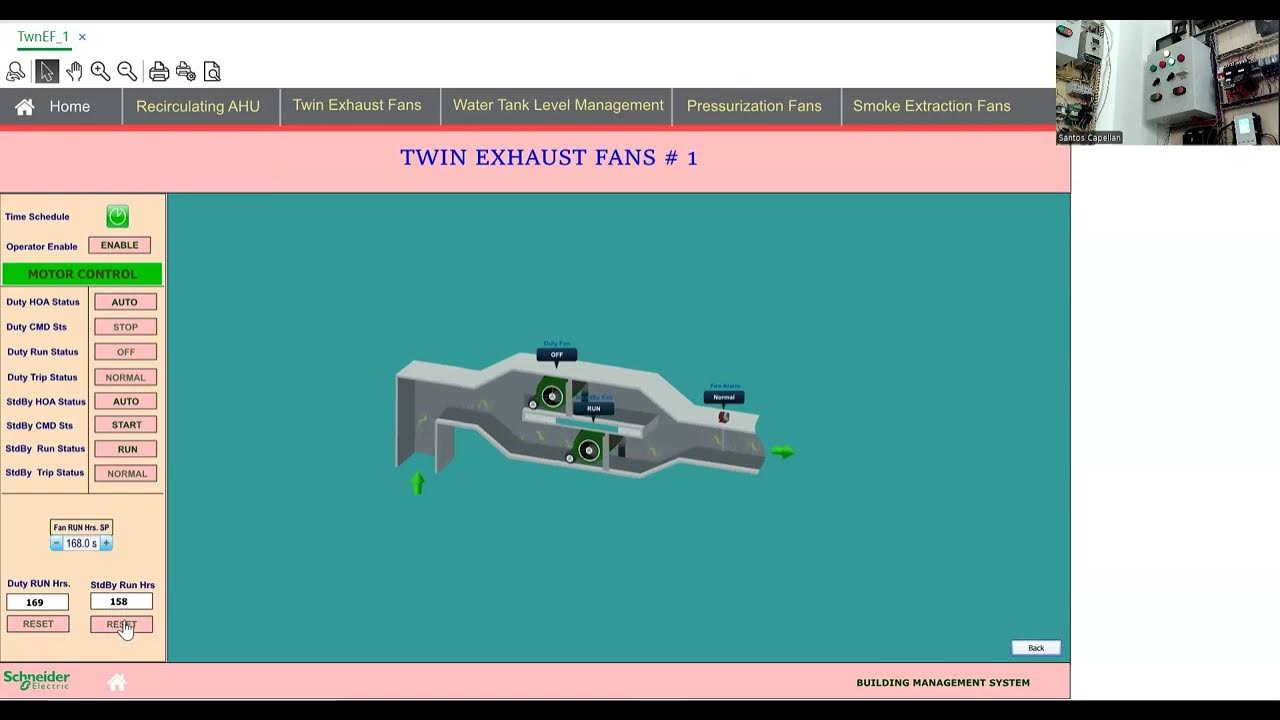 How to engineer an online BMS project part 17. Simulation of Twin Ex. Fan Control. BMS Demo ...