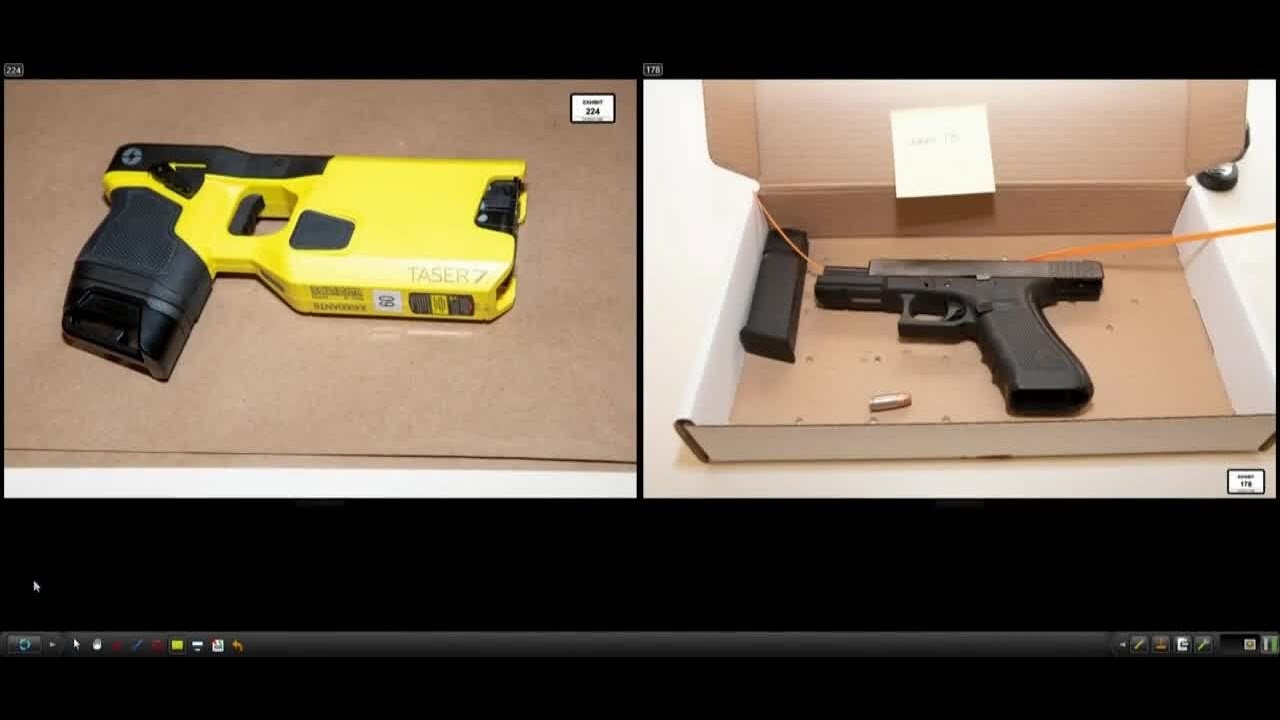 Kim Potter testimony: Cross-examination on difference between Taser ...