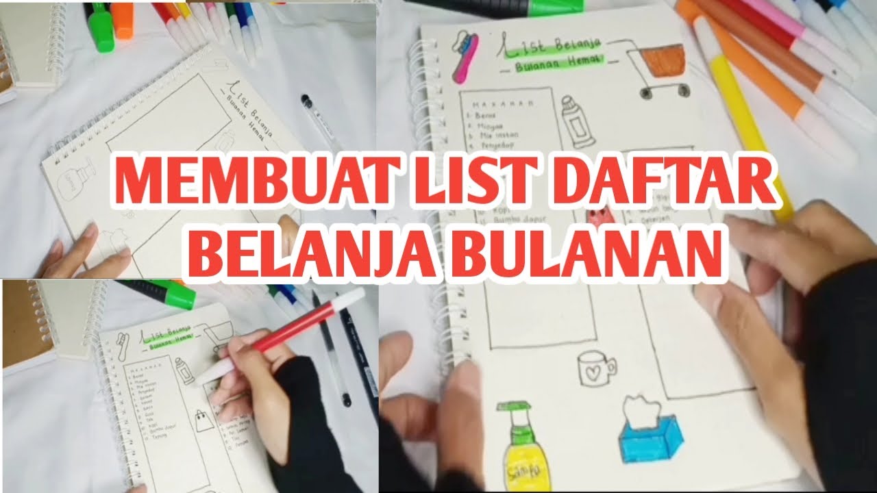 MEMBUAT DAFTAR LIST BELANJA BULANAN - YouTube