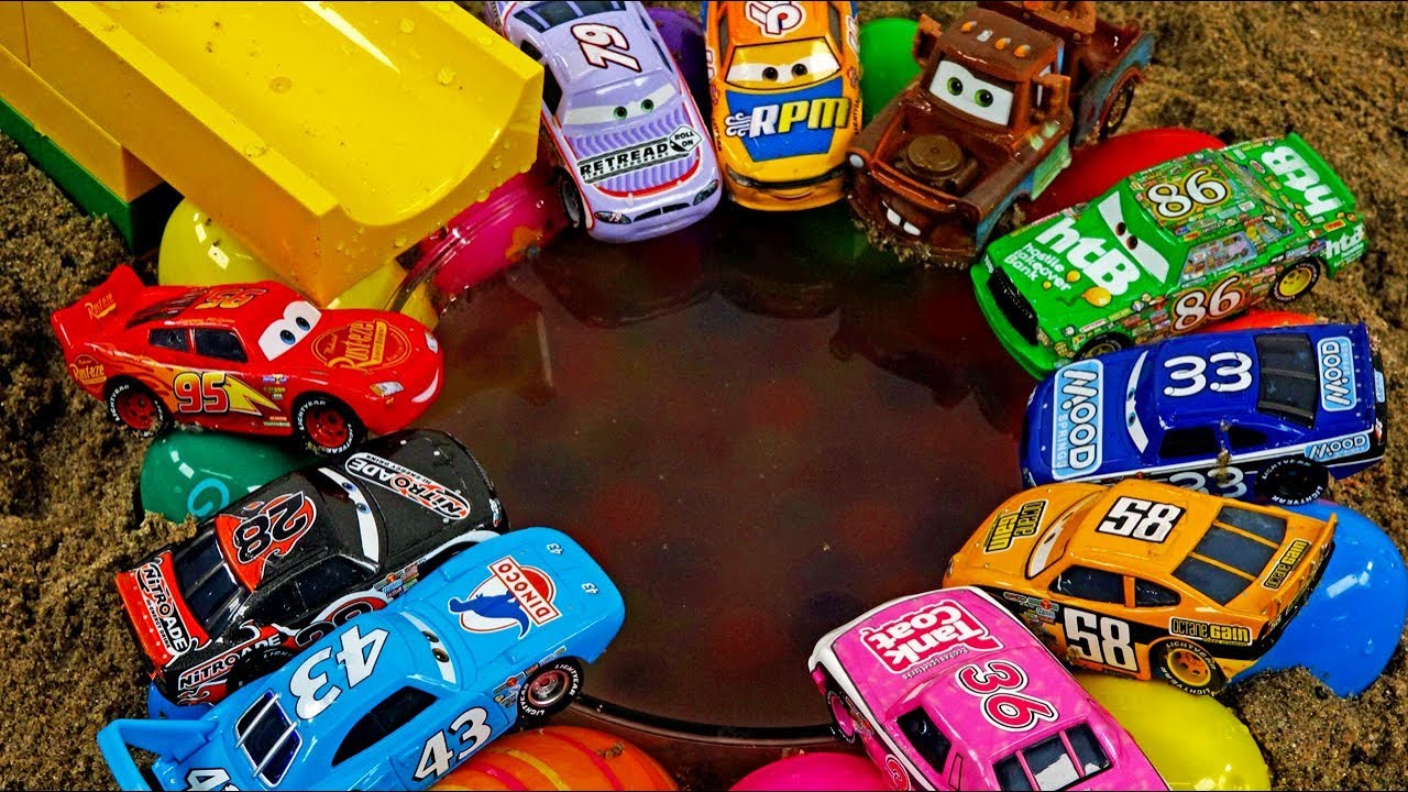 DISNEY PIXAR CARS FRIENDS ORBEEZ WATER SLIDE FUN LEARN COLORS AND ...