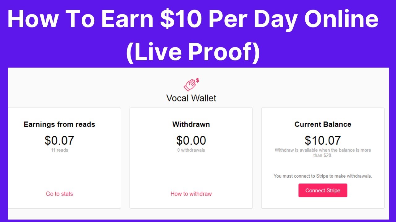 How To Earn $10 Per Day Online Without Any Investment Easy&Fast- $10 ...