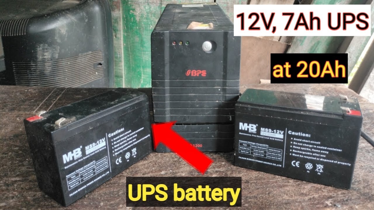 Can a 12V 7Ah UPS Inverter (220v) run with a 12.8V 20Ah Battery ? - YouTube