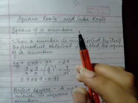 Square and Square Roots (Class 7) - YouTube