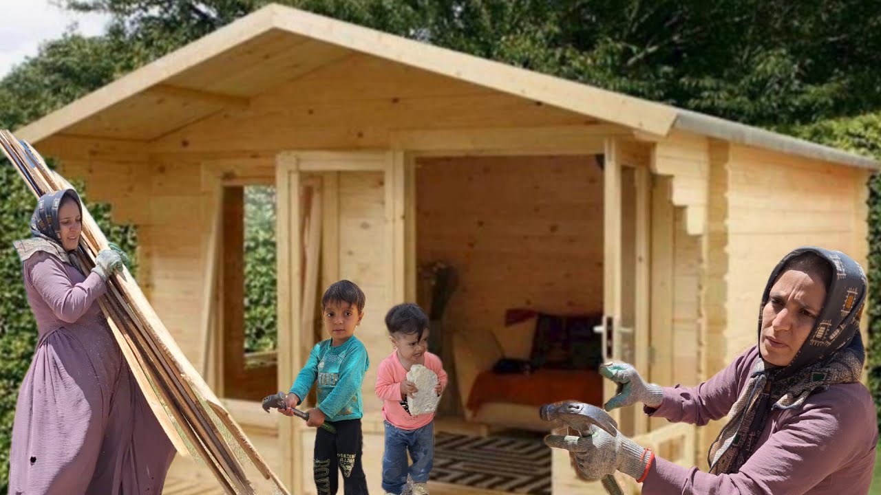 Building an amazing mountain shelter at an altitude of 1200 meters with ...