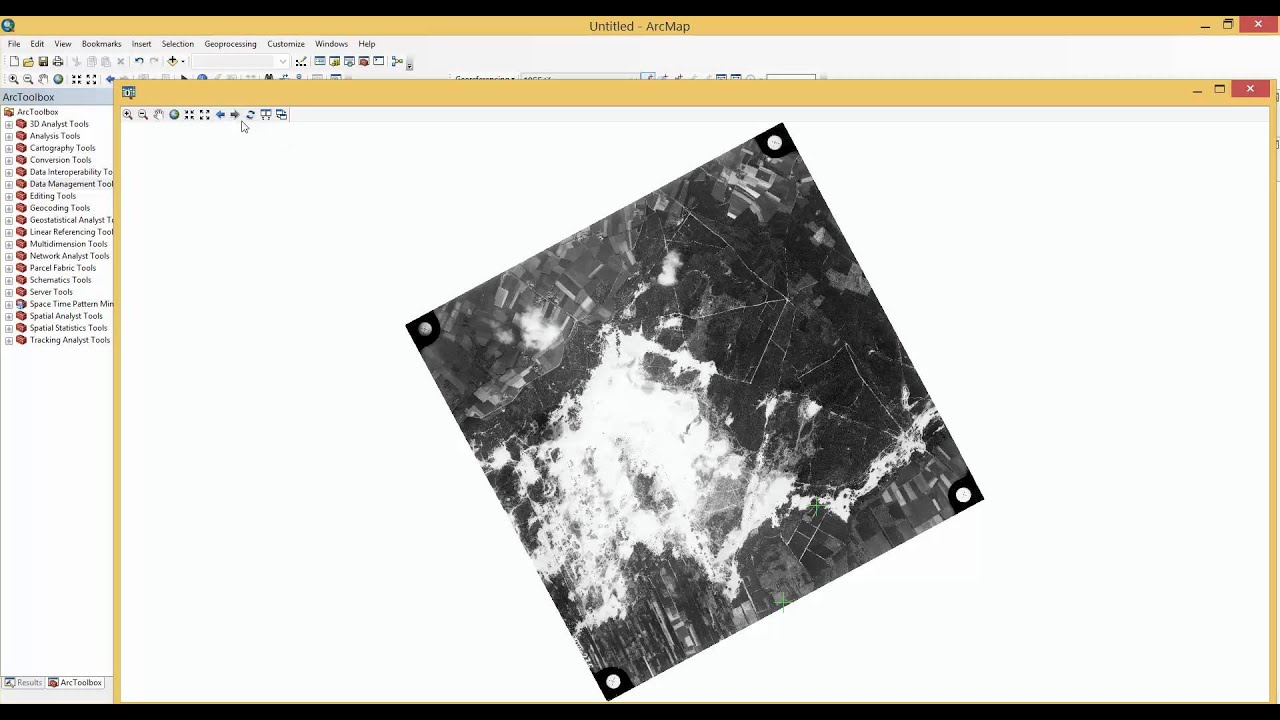 Step 2a: Georeferencing an aerial photograph using an already ...