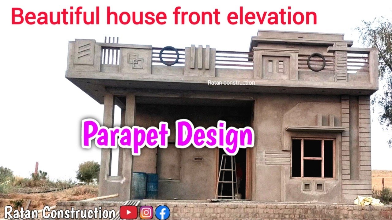 New parapet wall design | Beautiful Front Elevation design | New ...