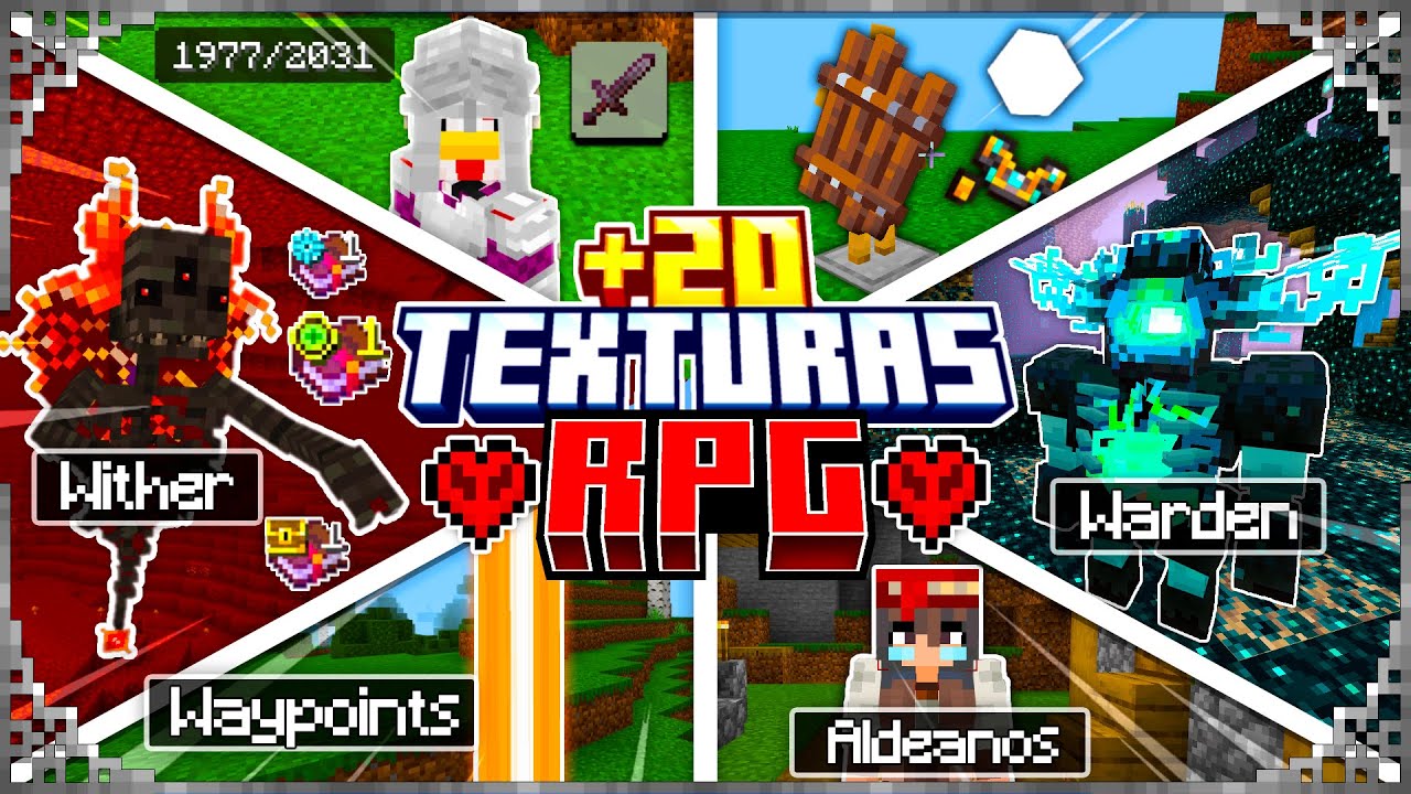 🔮+20 𝐓𝐄𝐗𝐓𝐔𝐑𝐀𝐒 𝐑𝐏𝐆 𝐒𝐔𝐑𝐕𝐈𝐕𝐀𝐋 para MINECRAFT Pe/Bedrock 1.21+ | BEST RPG ...