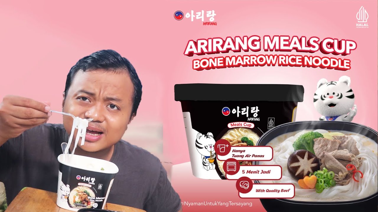 BARU!! ARIRANG MEALS CUP BONE MARROW RICE NOODLE - YouTube